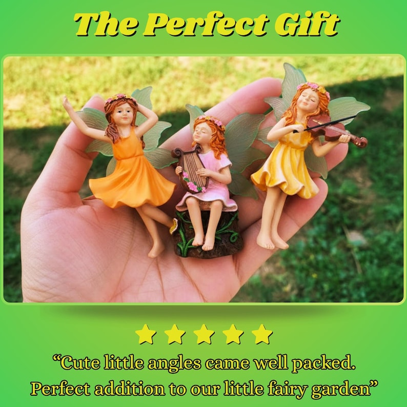 4 Piece Fairy Garden Miniature Small Fairy Girls , Mini Garden Supplies ...