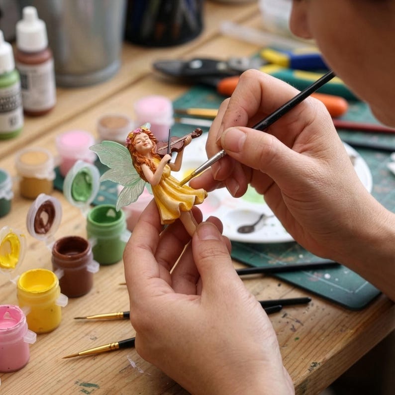 4 Piece Fairy Garden Miniature Small Fairy Girls , Mini Garden Supplies ...