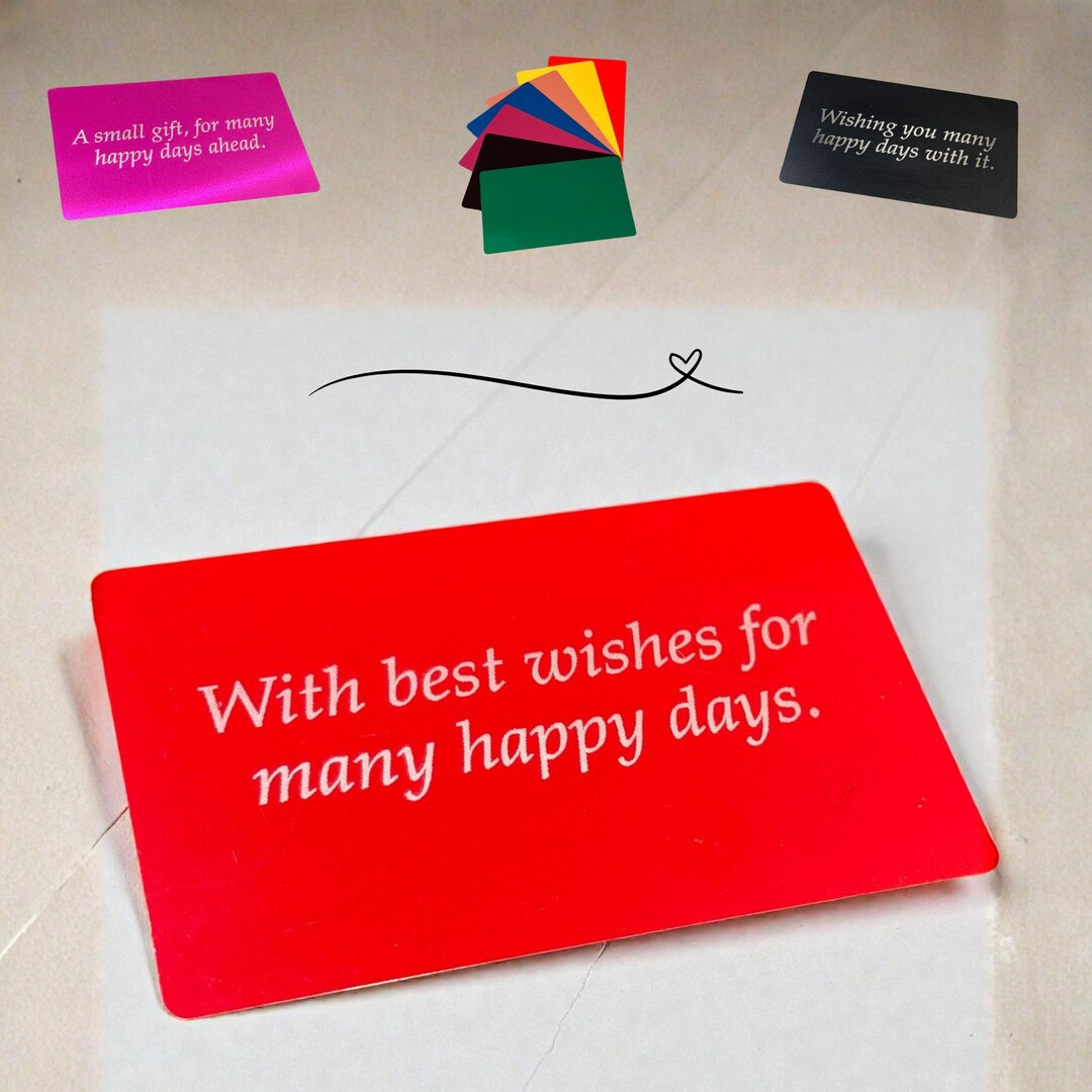 Personalized Metal Card, Custom Romantic Message Wallet Insert, 7 Color ...