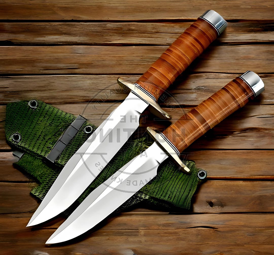 Handmade Randall Style Hunting Knife Set | Stainless Steel, Leather ...