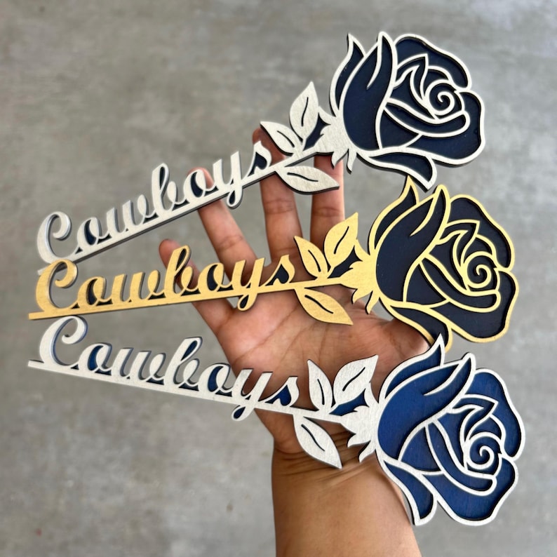 Dallas Cowboys Wood Rose | Football Fan Gift, Home Decor - Etsy