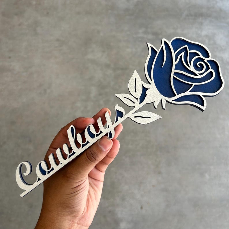 Dallas Cowboys Wood Rose | Football Fan Gift, Home Decor - Etsy