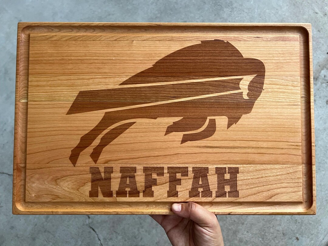 Custom Buffalo Bills Solid Cherry Cutting Board • Personalized Football ...