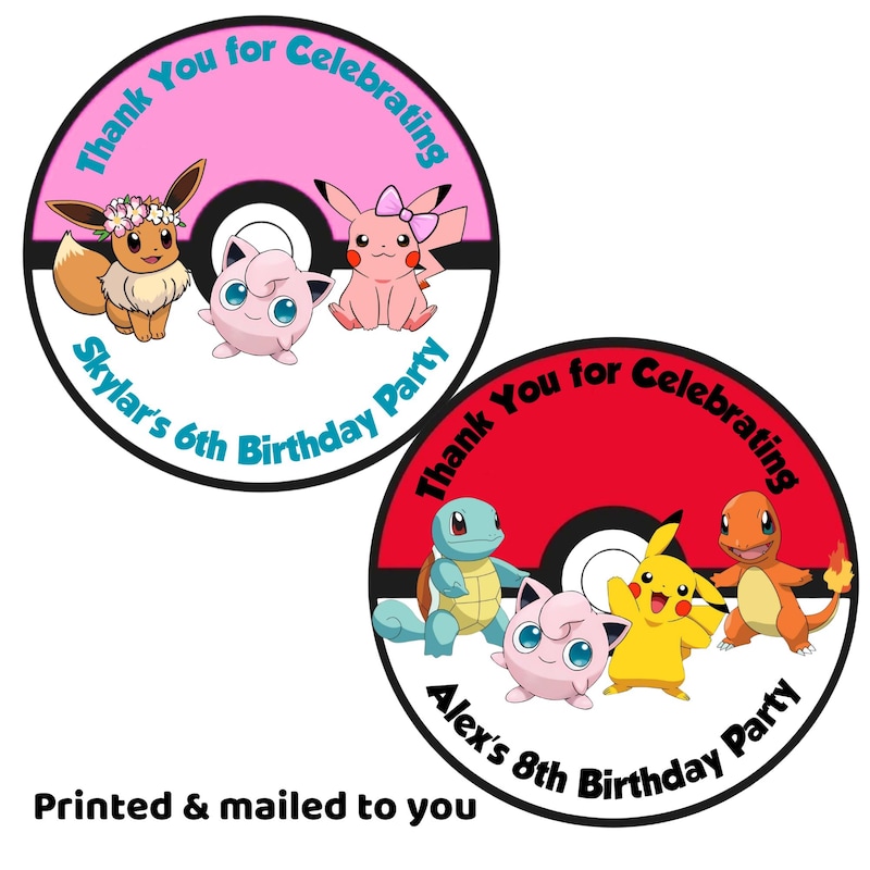 Pokemons Sticker Birthday - Etsy