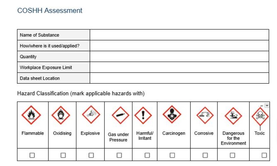 COSHH Assessment - Etsy
