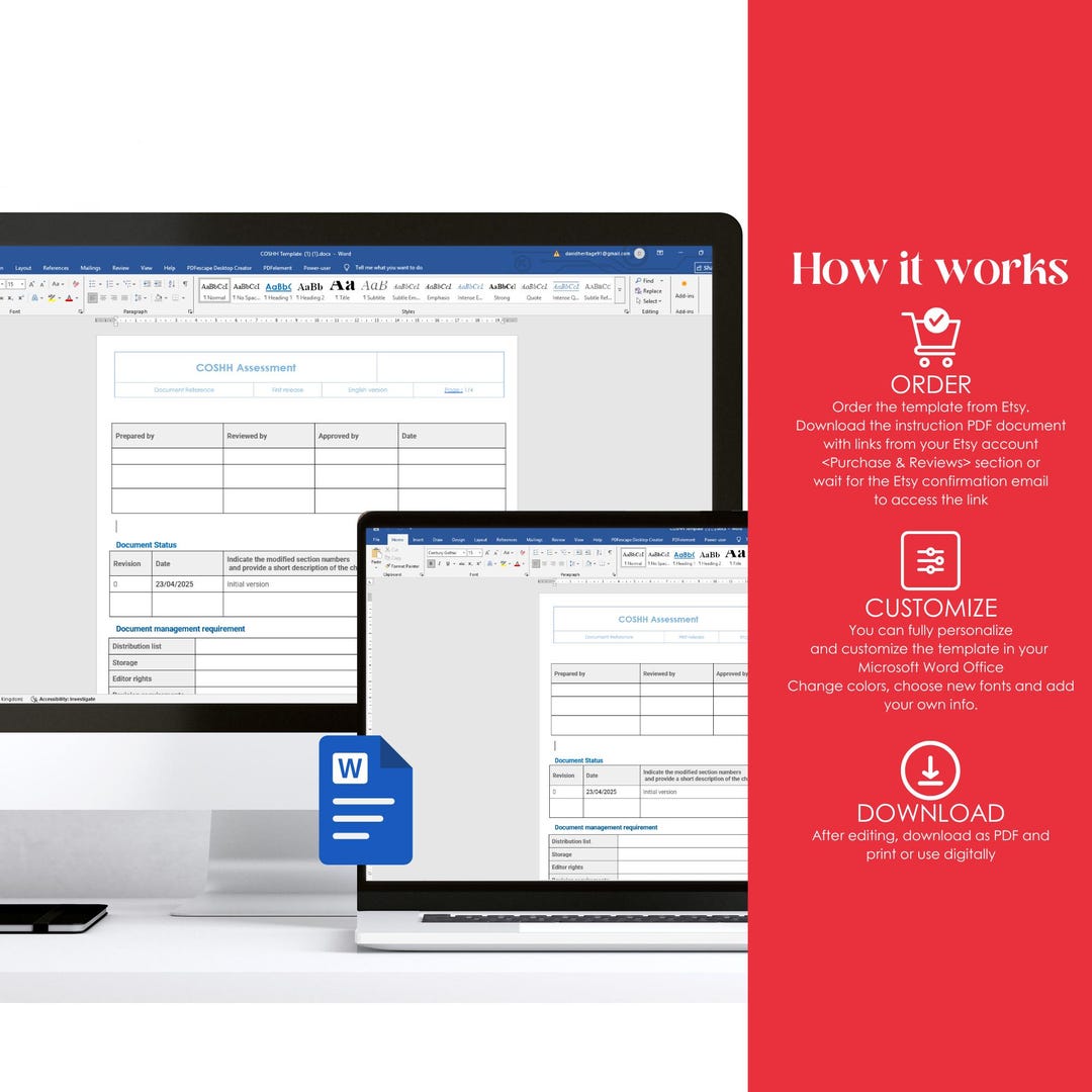 COSHH Risk Assessment Template for Businesses, Ready to Use Health and ...