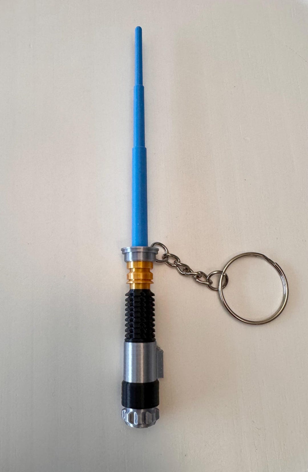 3D Printed Star Wars Obi Wan Retractable Lightsaber Keychain Light Blue ...