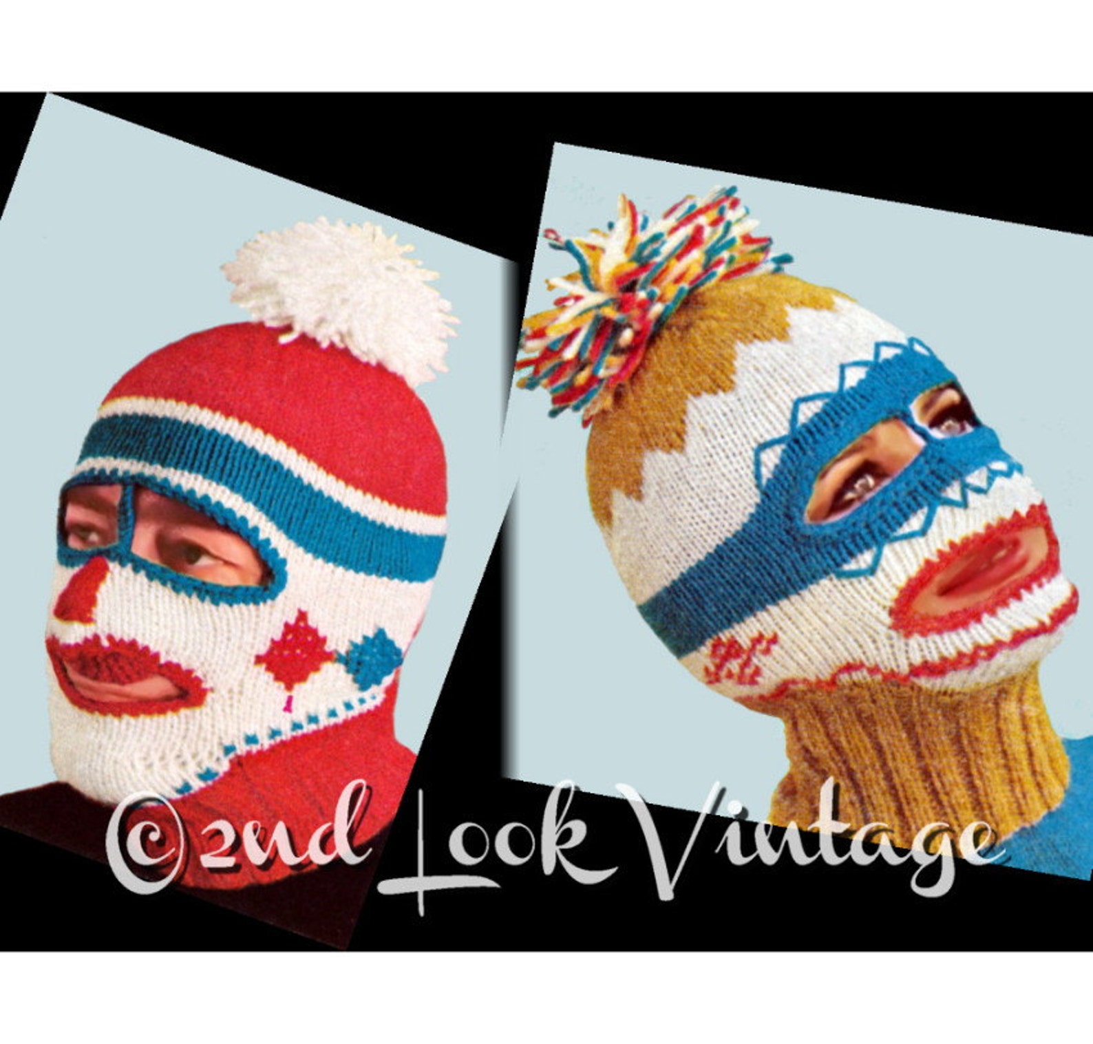 Vintage Knitting Pattern 1960s Ski Mask Balaclava Dickey - Etsy