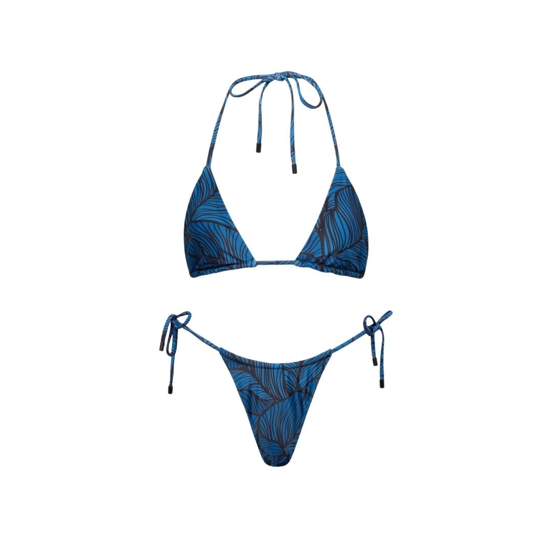 Blue Triangle String Bikini Set - Thong Bikini Two-piece Swimsuit - Etsy