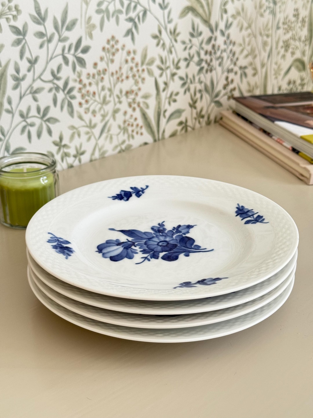 Vintage Royal Copenhagen Blue Flower Plates 8093 – Set of 4 Dessert ...