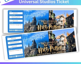 Surprise Universal Studios Ticket, Universal Trip Ticket, Surprise ...