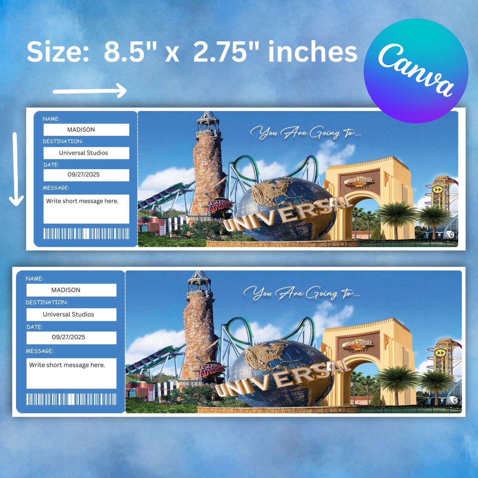 Surprise Universal Studios Ticket, Universal Trip Ticket, Surprise ...