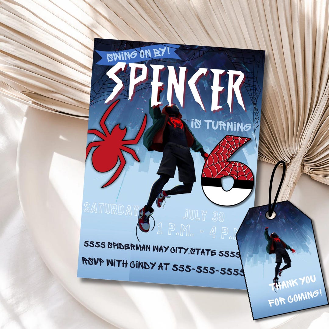 Spider-man Birthday Invitation, Miles Morales Editable & Printable ...