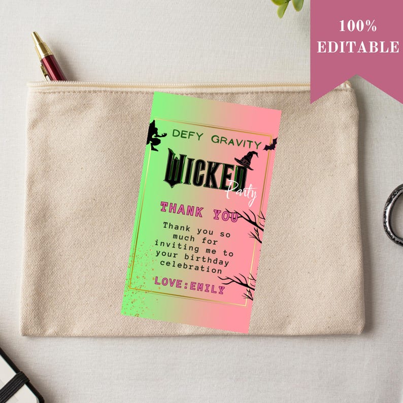 Wicked Birthday Invitation: Elphaba & Glinda Theme (canva Template) - Etsy