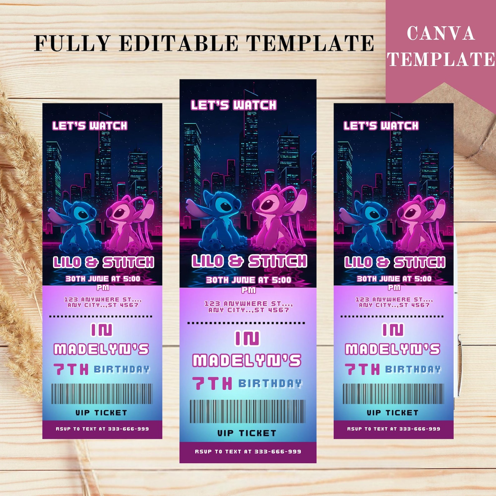 Stitch Ticket Invitation, Lilo & Stitch Birthday Invite, Lilo and ...