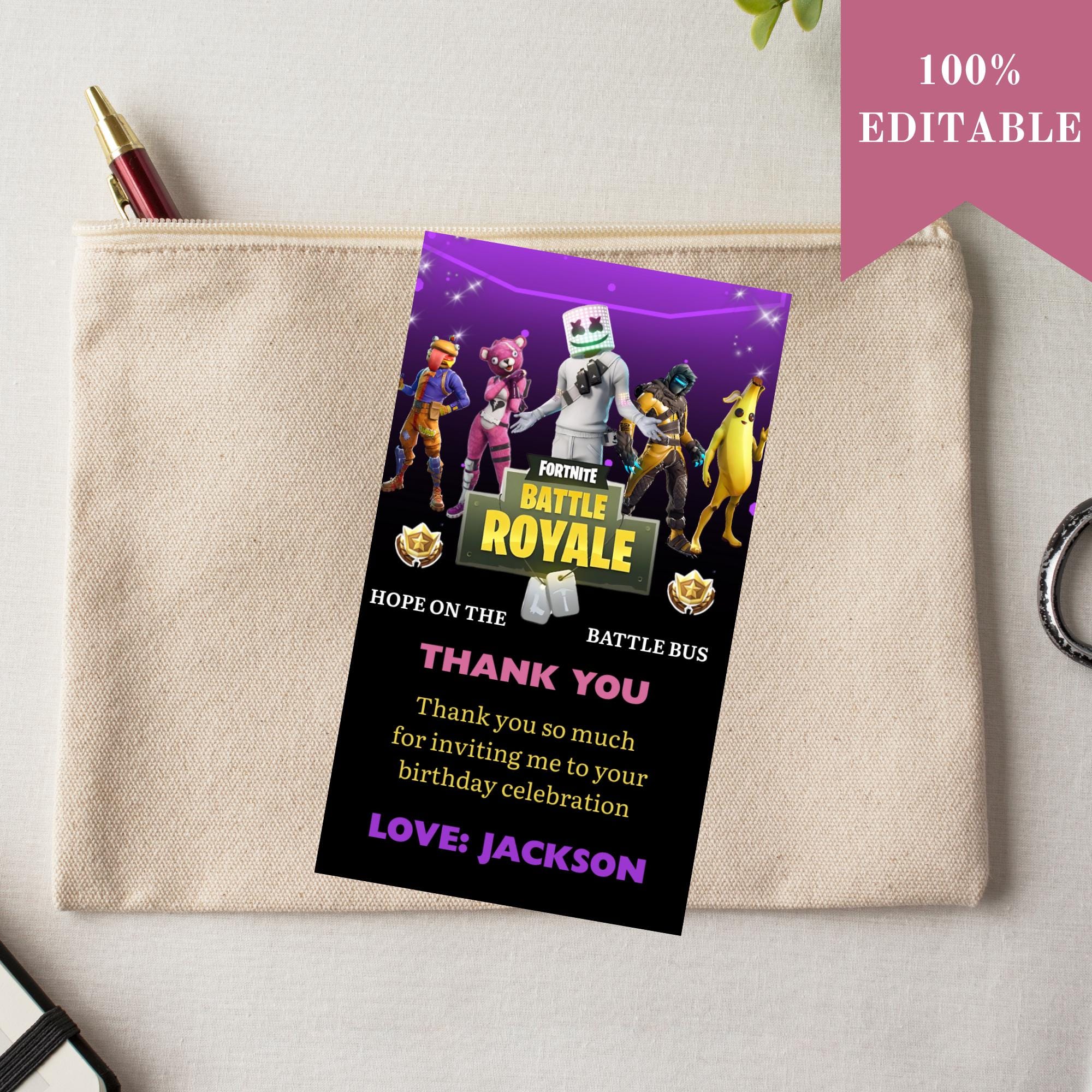 Editable Fort Game Birthday Invitation, Fort Night Birthday Party ...