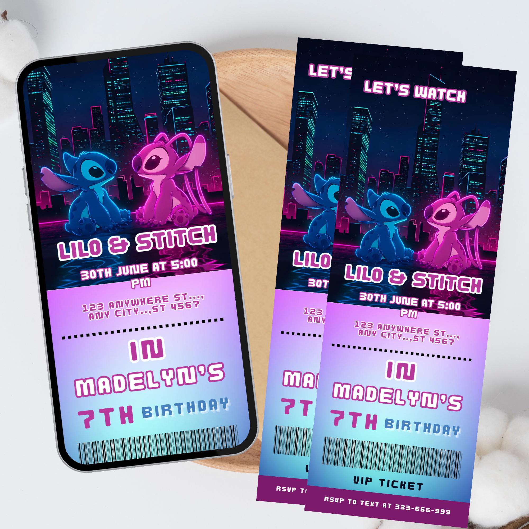 Stitch Ticket Invitation, Lilo & Stitch Birthday Invite, Lilo and ...