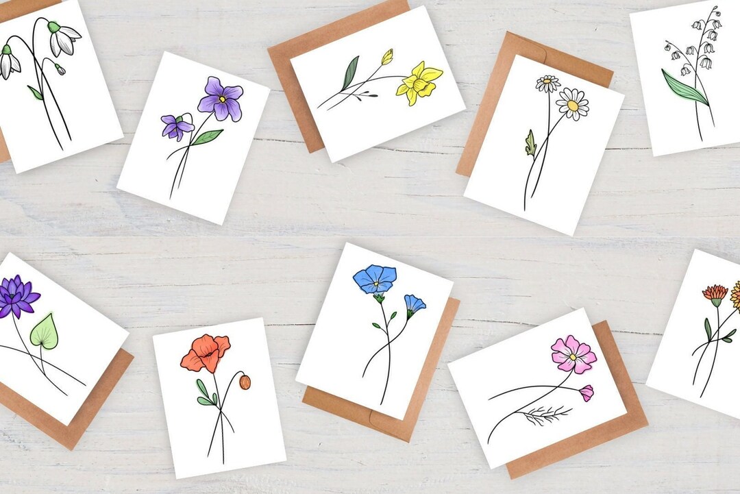 Choose Your Flower Card - Watercolor Florals | Thinking of You, Long ...
