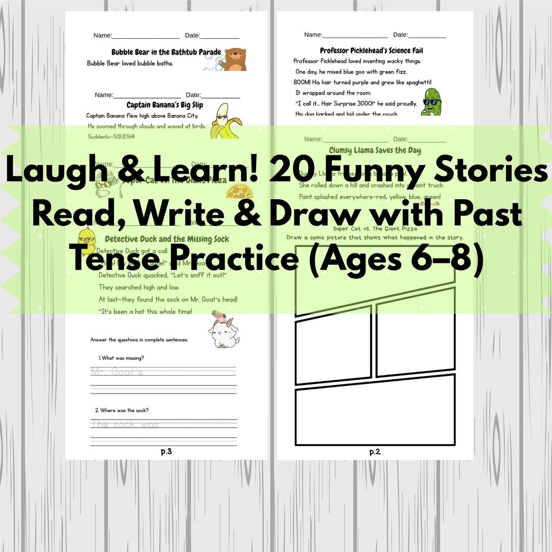 Read and Write Past Tense Printable Short Stories for Kids |printable ...