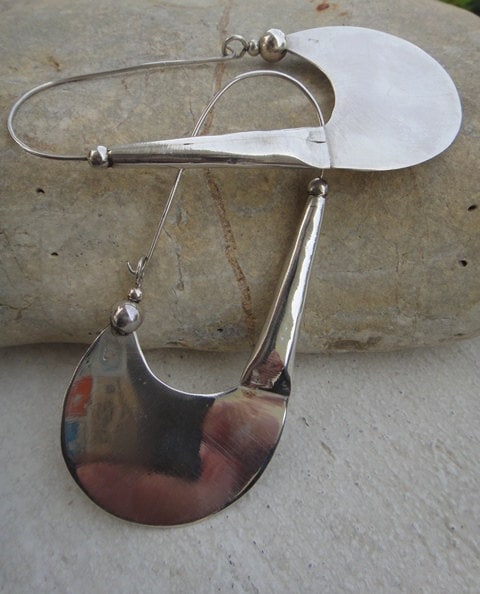 SPADE Earring large Simple Artisan Ancient Antique Tribal - Etsy