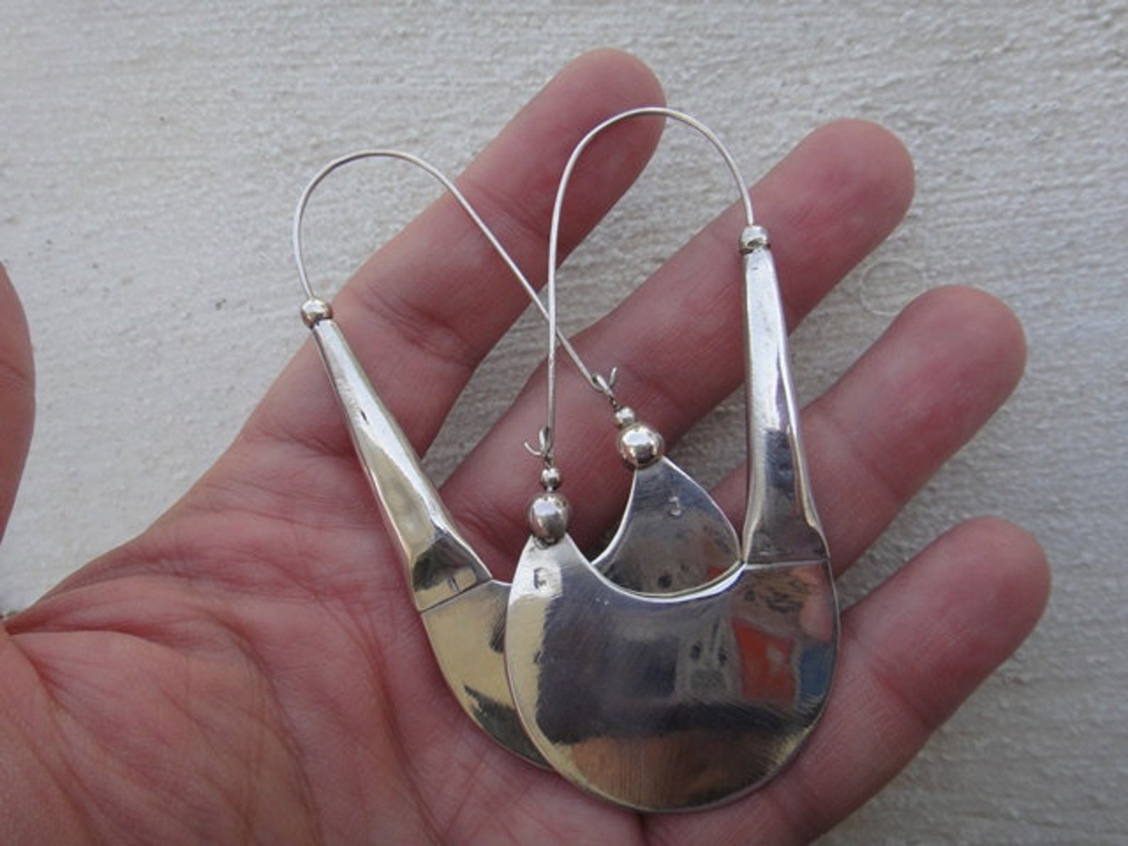 SPADE Earring large Simple Artisan Ancient Antique Tribal - Etsy