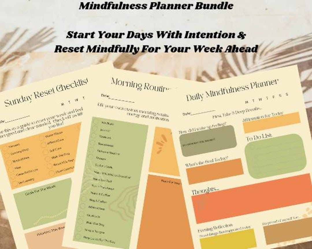 Printable PDF Mindfulness Planner Bundle - Etsy UK