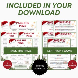 Christmas Party Games: Pass the Prize & Left Right Game (PDF Download ...