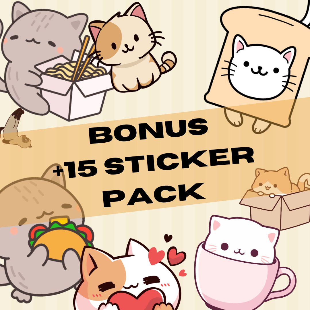 Cute Cat Digital Planner Bundle – 7 Page Printable | Daily, Weekly ...