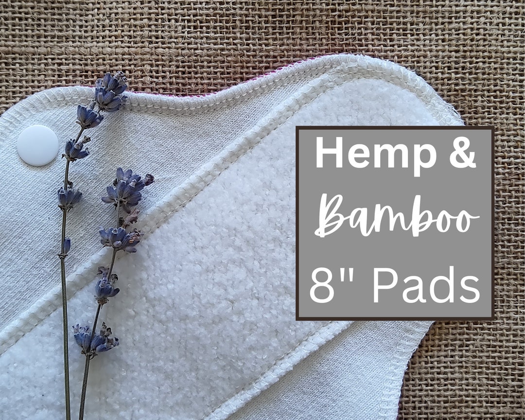 Cloth Pads / Hemp and Bemboo Fleece / 8 Light Flow Pads / Set of Five ...