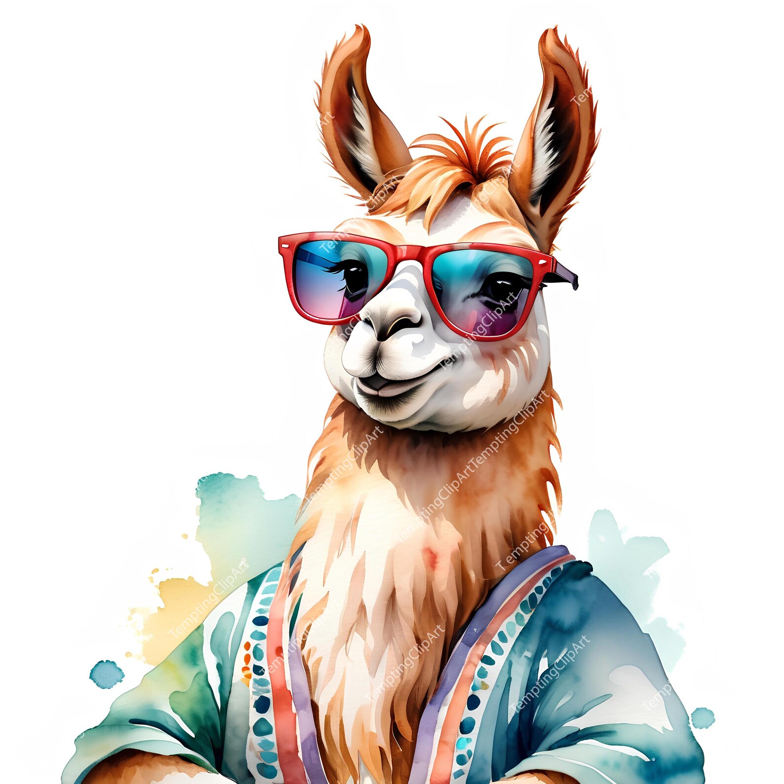 10 Funny Meditating Llama Clipart | Zen Animals, Printable Watercolor ...