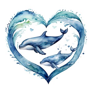 15 Sea Hearts Clipart | Ocean Heart, Waves, Printable Watercolor ...