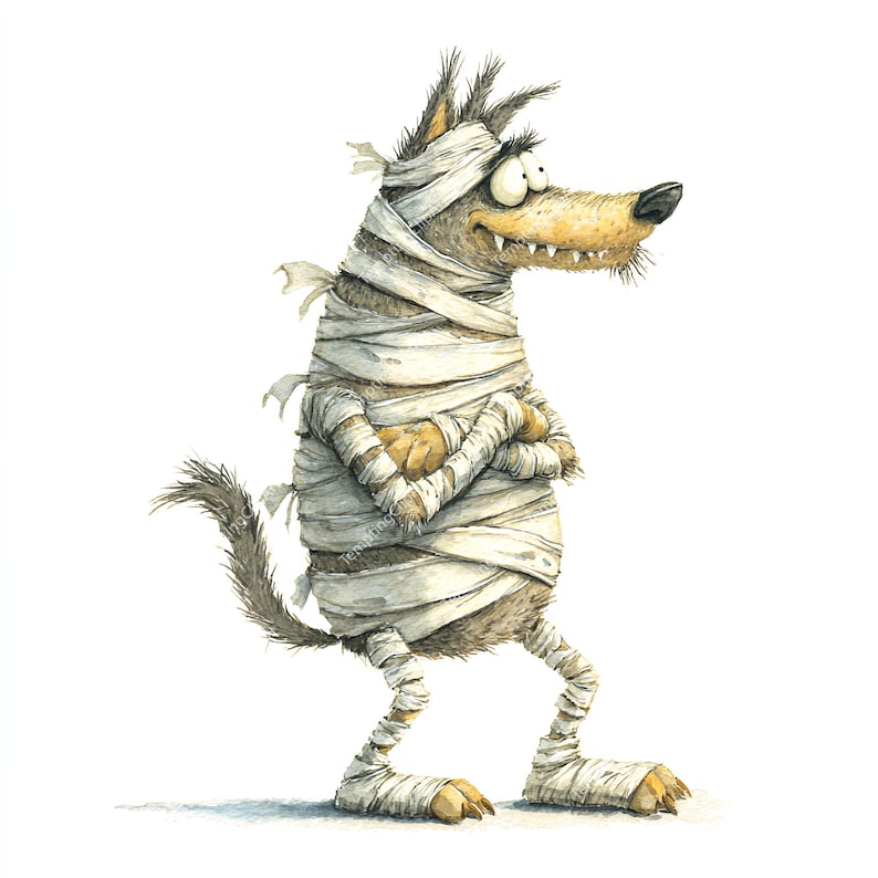 15 Watercolor Werewolf Clipart | Funny Cartoon Werewolves Tangled in ...