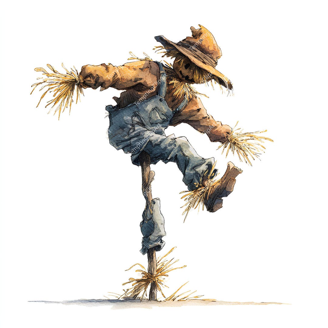 14 Funny Scarecrow Clipart | Halloween Scarecrows, Printable Watercolor ...