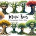 Ancient Tree Clipart | Watercolor Fantasy Tree With Face, Glowing Eyes ...