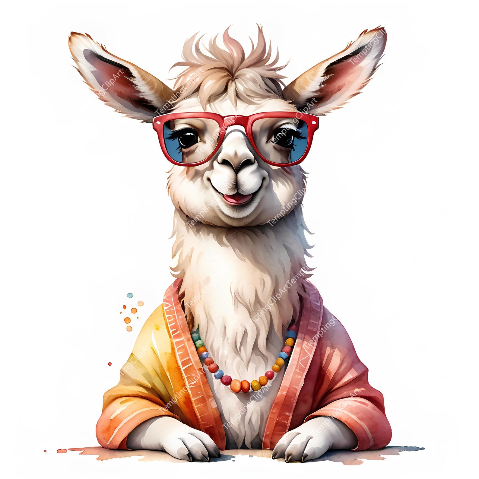 10 Funny Meditating Llama Clipart | Zen Animals, Printable Watercolor ...
