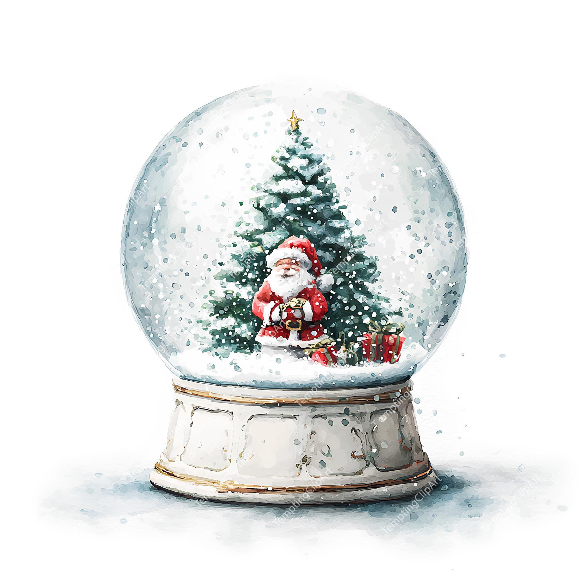 12 Snow Globe Clipart | Christmas Winter Art, Printable Watercolor ...