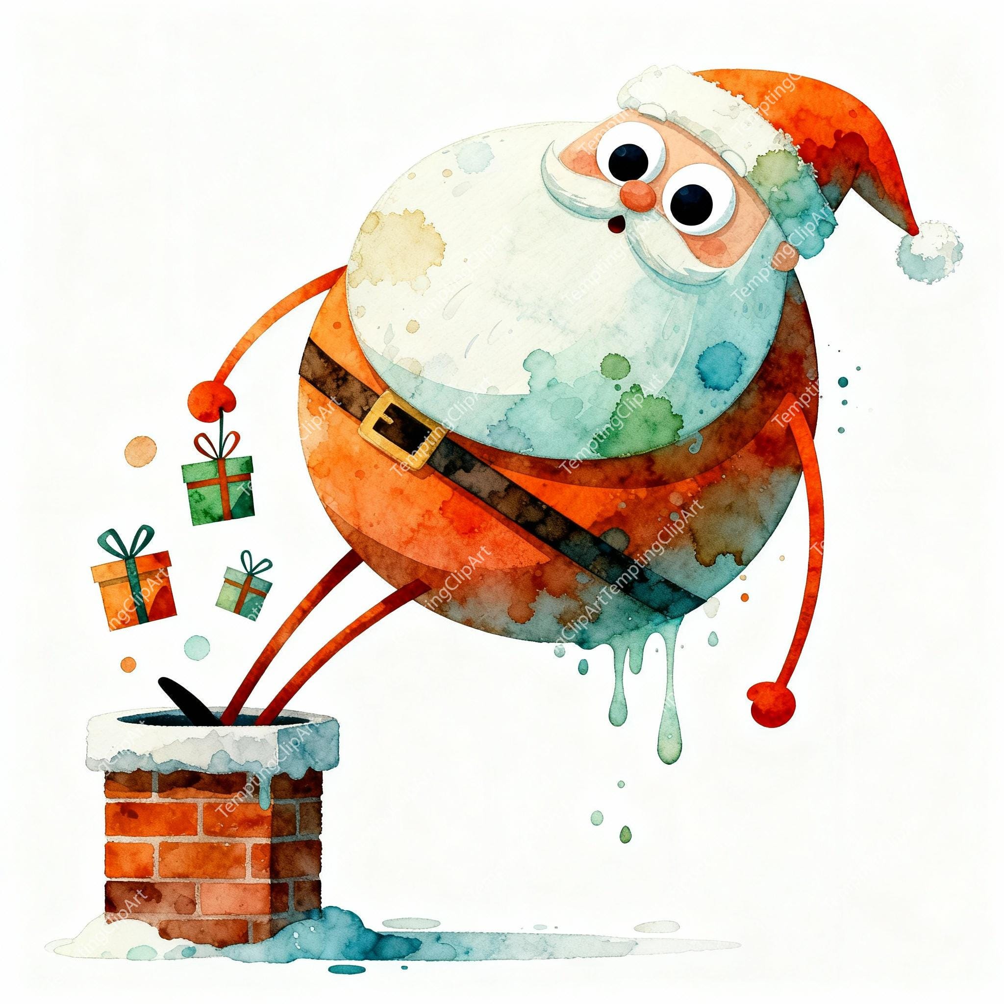 12 Santa Stuck in Chimney Clipart | Funny Christmas, Printable ...