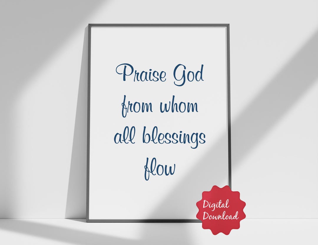 Christian Wall Art Printable | Praise God Doxology Hymn | Scripture ...