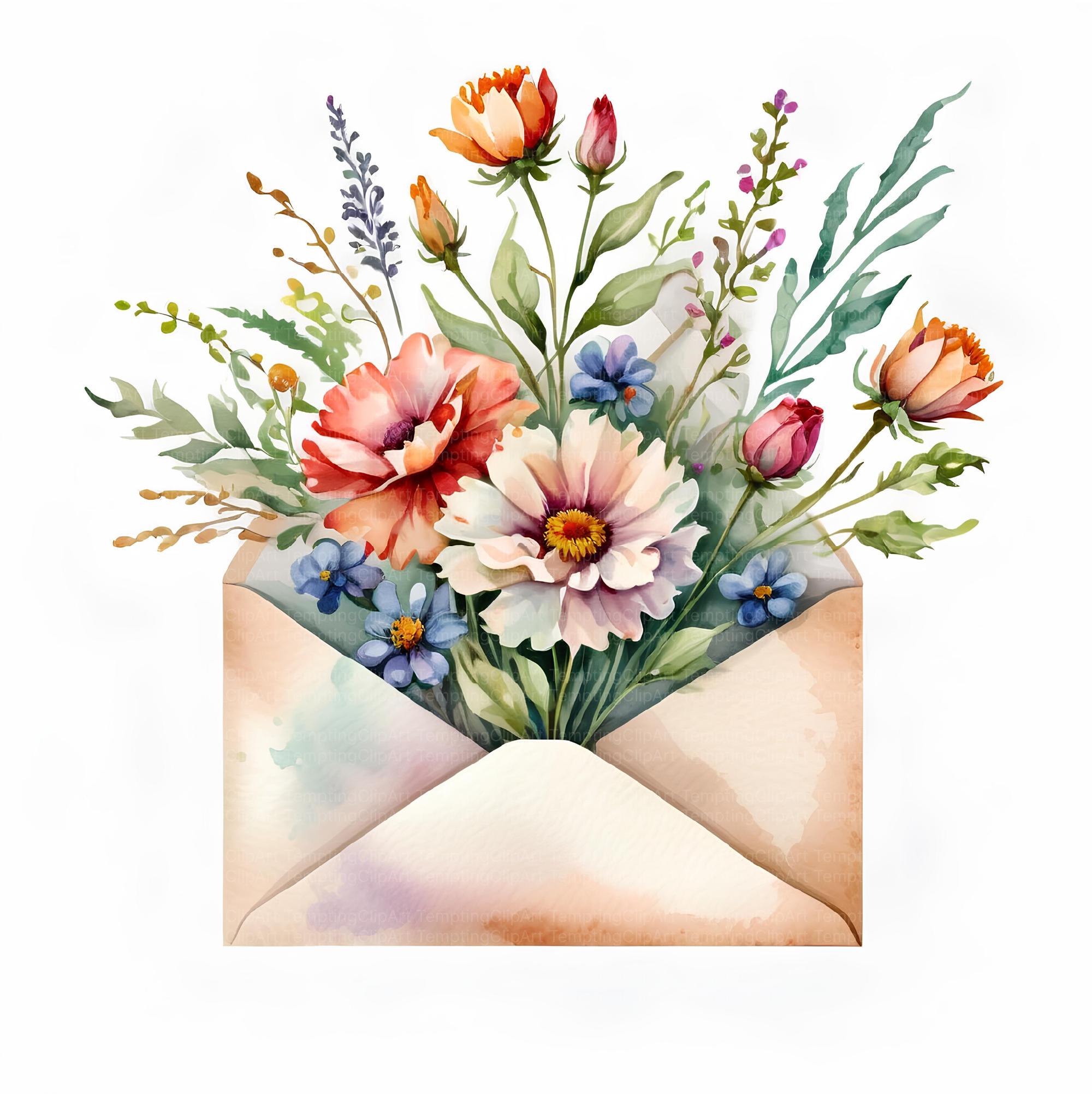 10 Watercolor Wildflower Book Clipart Set | Botanical Open Book With ...