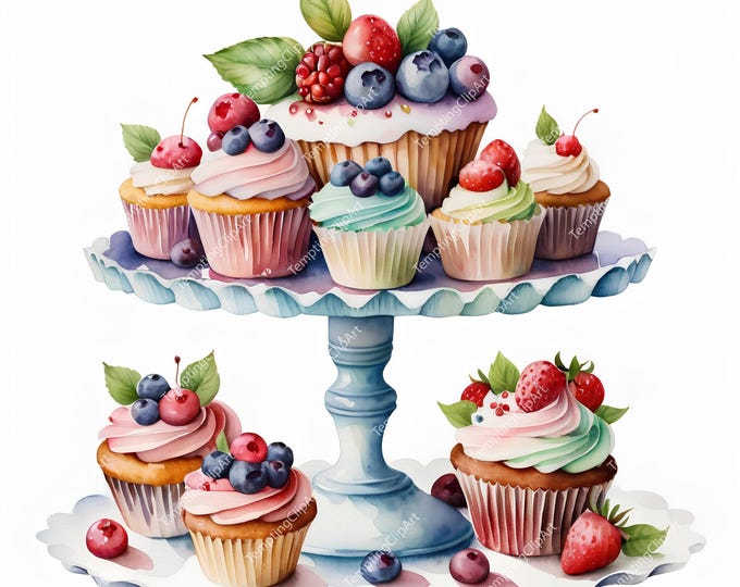 Cake Stand Clipart, Cake Clip Art Baking Kitchen Bakery Cupcake Food ...