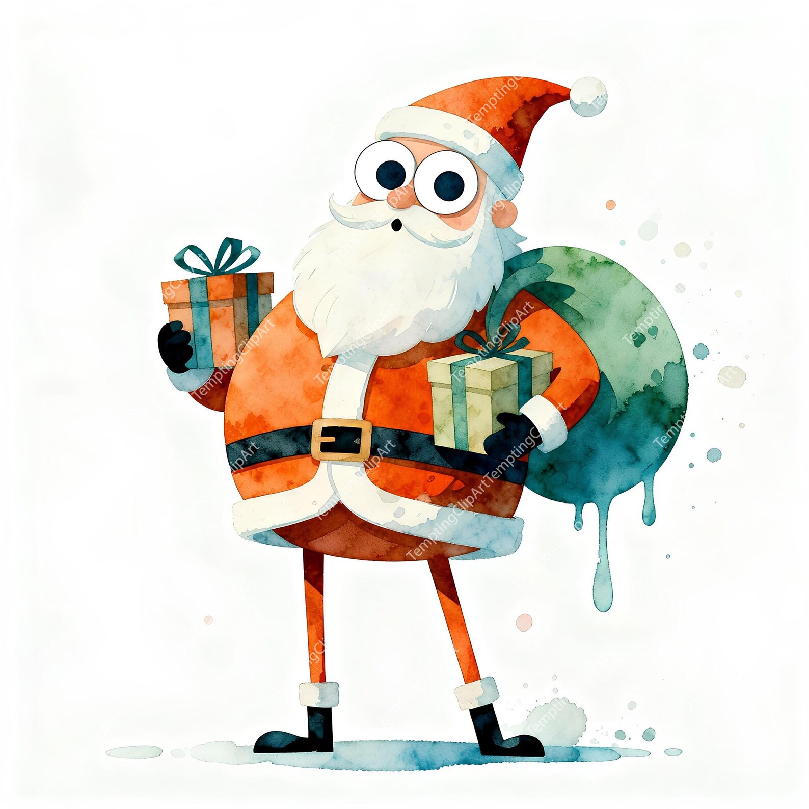 19 Funny Santa With Christmas Tree Clipart | Animals & Gifts ...