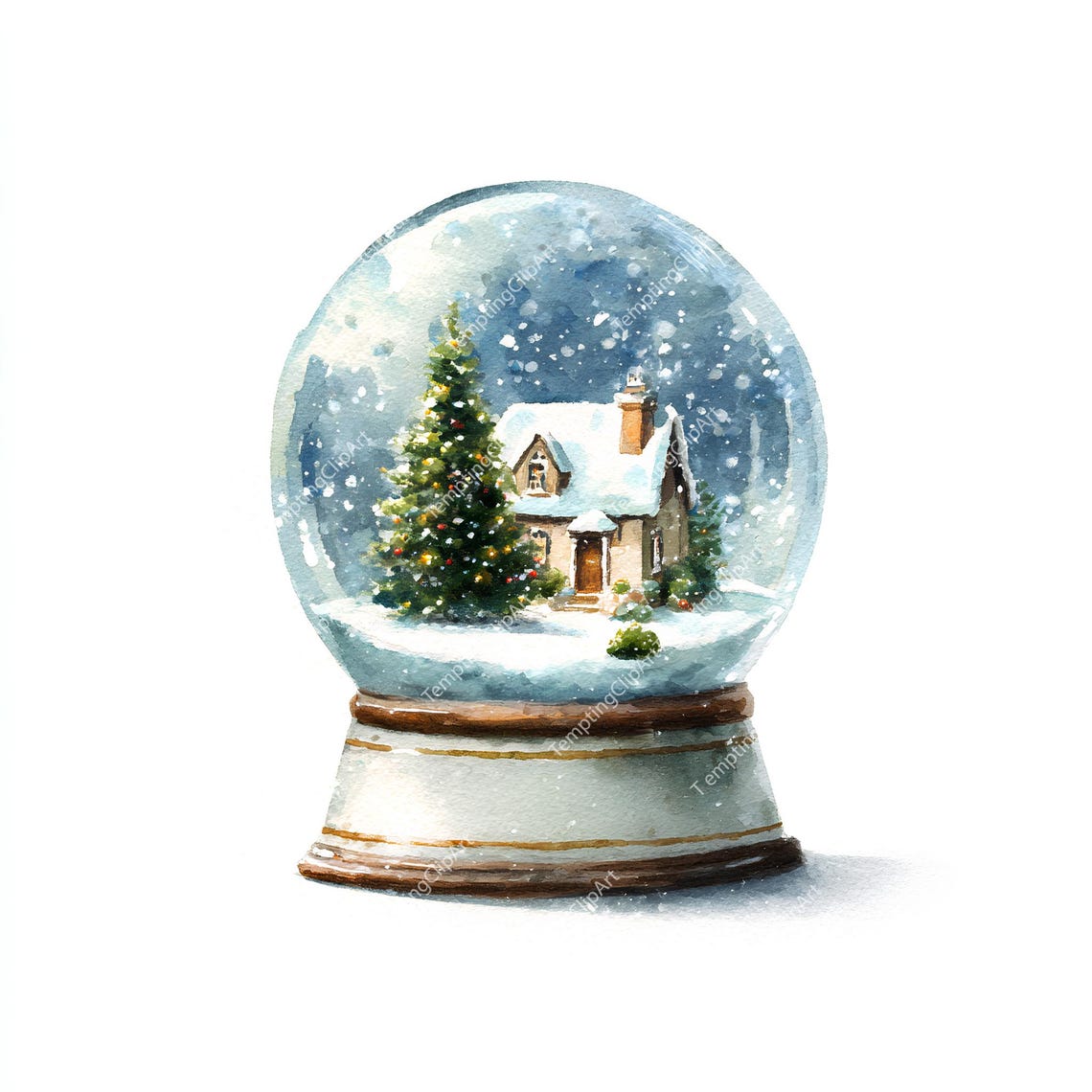 12 Snow Globe Clipart | Christmas Winter Art, Printable Watercolor ...