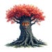 Ancient Tree Clipart | Watercolor Fantasy Tree With Face, Glowing Eyes ...