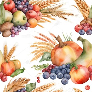 13 Thanksgiving Basket Clipart | Watercolor Autumn Harvest Pumpkins ...