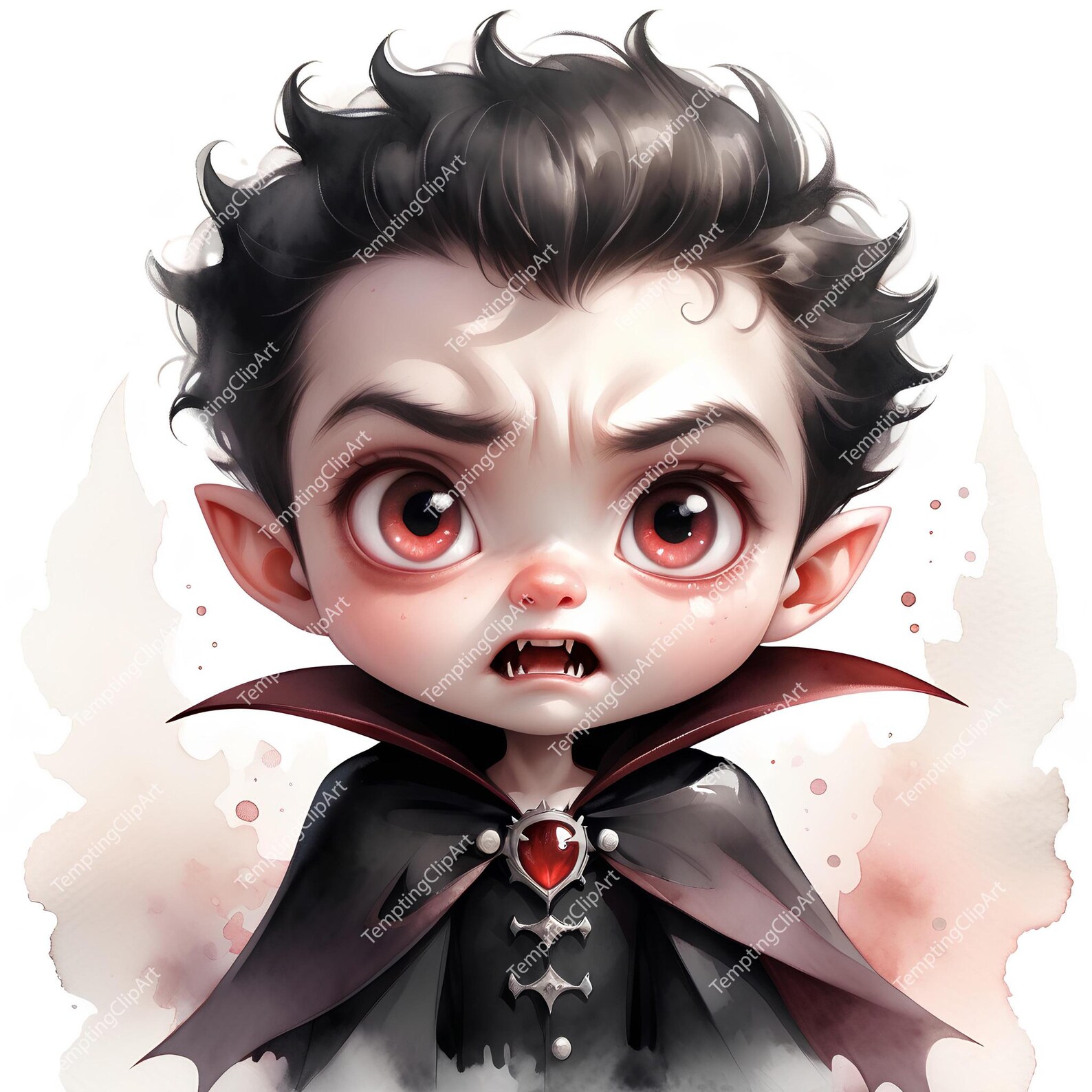 10 Adorable Vampire | Cute Vampire Portraits, Whimsical Watercolor ...