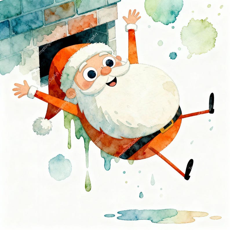 12 Santa Stuck in Chimney Clipart | Funny Christmas, Printable ...