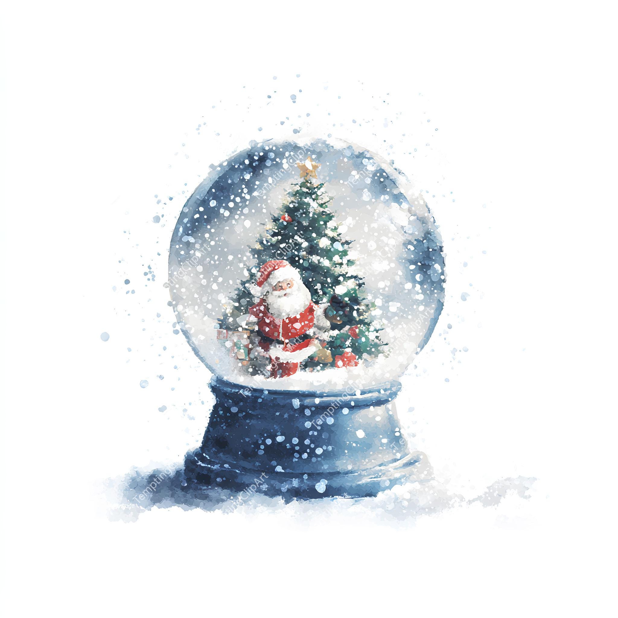 12 Snow Globe Clipart | Christmas Winter Art, Printable Watercolor ...