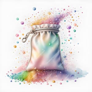 10 Watercolor Fairy Dust Pouch Clipart | High Quality Jpgs, Pastel ...