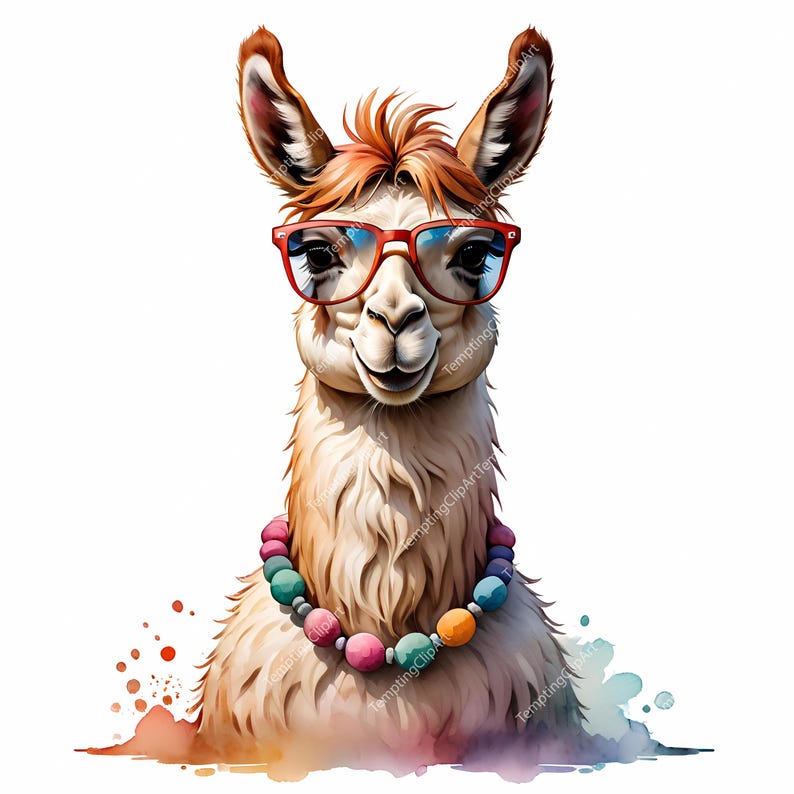 10 Funny Meditating Llama Clipart | Zen Animals, Printable Watercolor ...