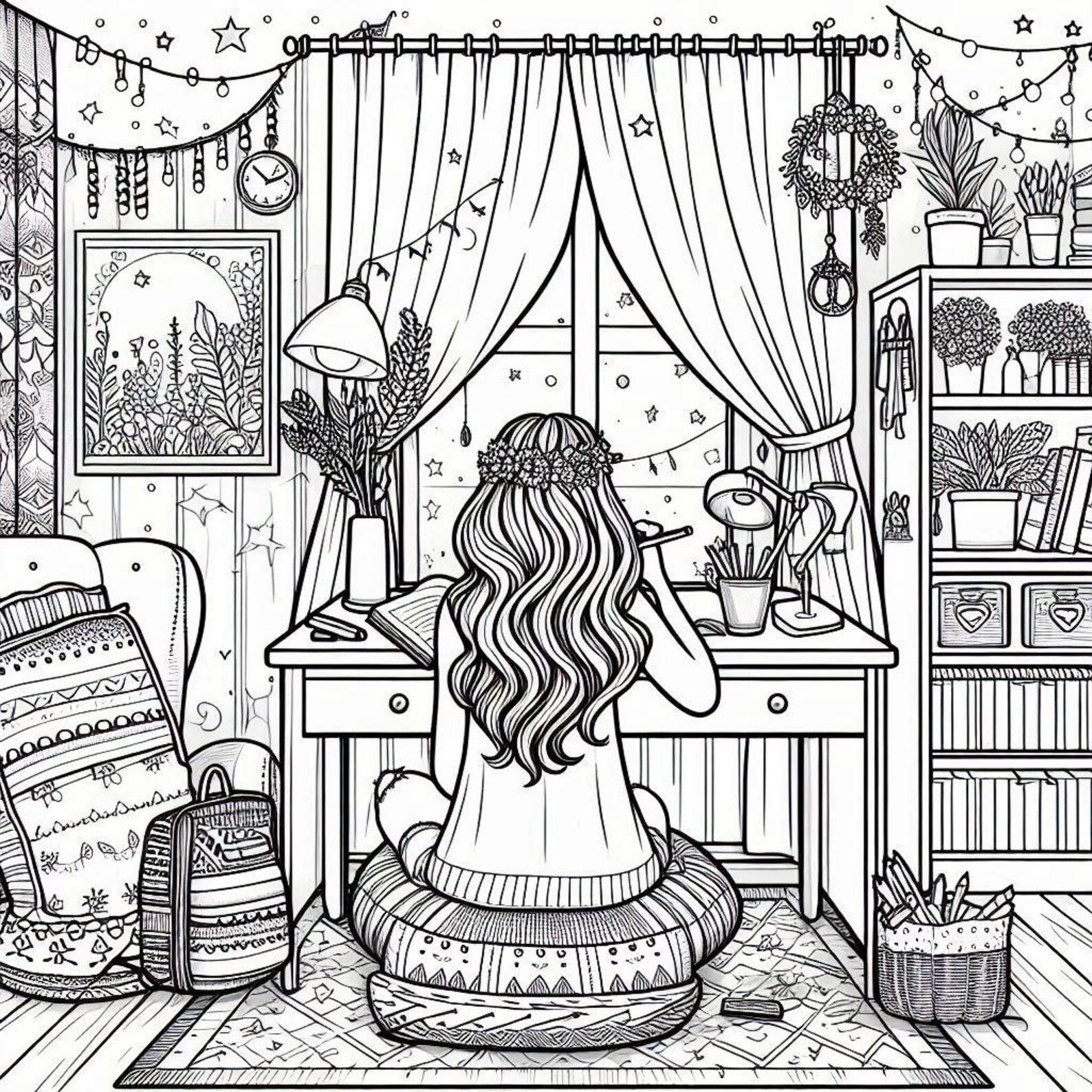 Design Your Dream Room: Interior Design Coloring Book for Kids and ...
